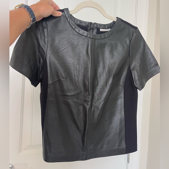 Halogen | Tops | Halogen Black Leather Top | Poshmark